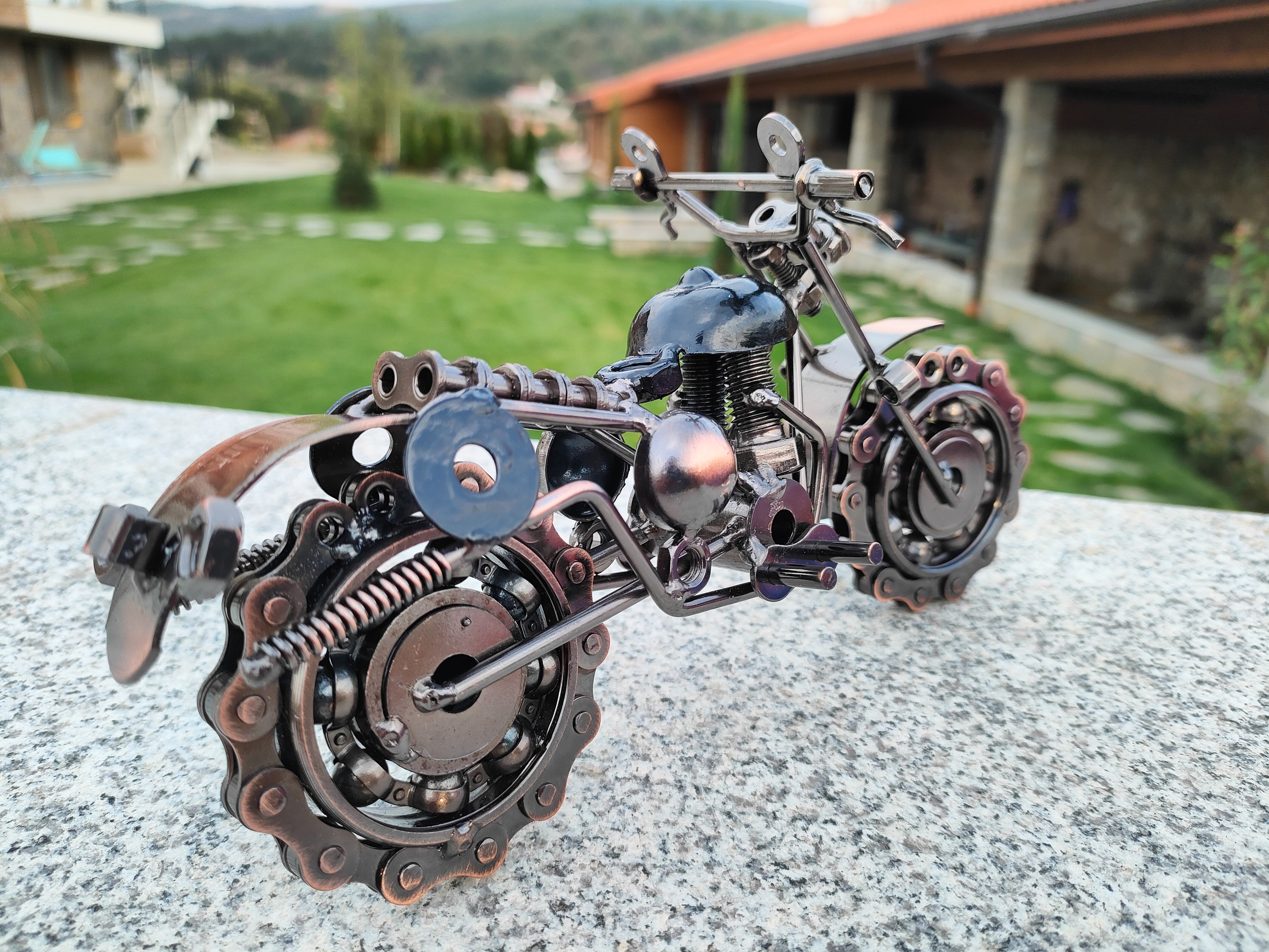 Steampunk Figurine, Nuts Bolts Sculpture,scrap Metal Art, Motorbike ...