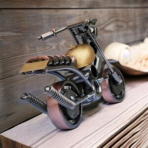 Motorcycle Scrap Metal Art, Dirt Bike Metal Sculpture, Gift for Him ...