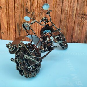 Metal Motorcycle Figurine, Motorbike Nuts Bolts Sculpture, Upcycled ...