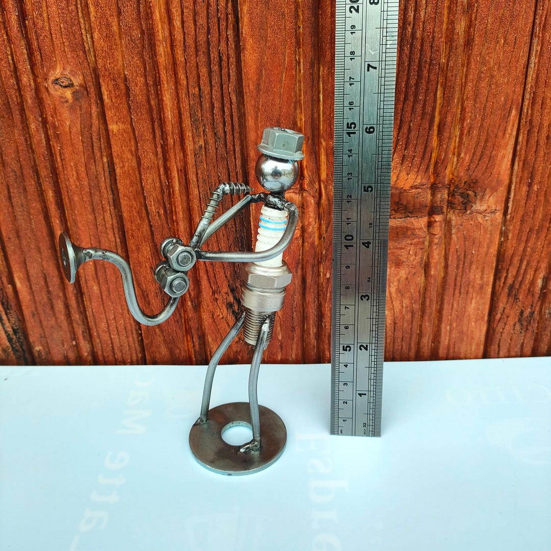 Saxophone Player Metal Sculpture Shelf Decor- Welded Metal Music Art ...