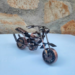 Motorcycle Scrap Metal Art, Dirt Bike Metal Sculpture, Gift for Him ...