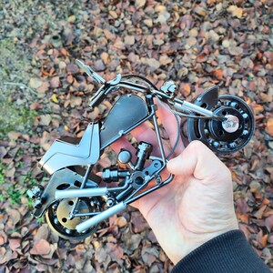 Motorbike Nuts Bolts Sculpture, Motorcycle Steampunk Figurine, Upcycled ...