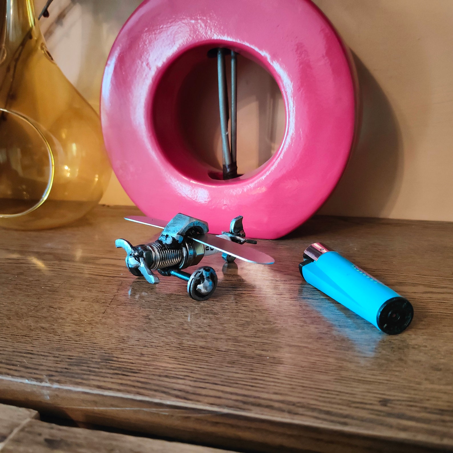 Spark Plug Plane Metal Art ideal Flight Attendant and Pilot - Etsy