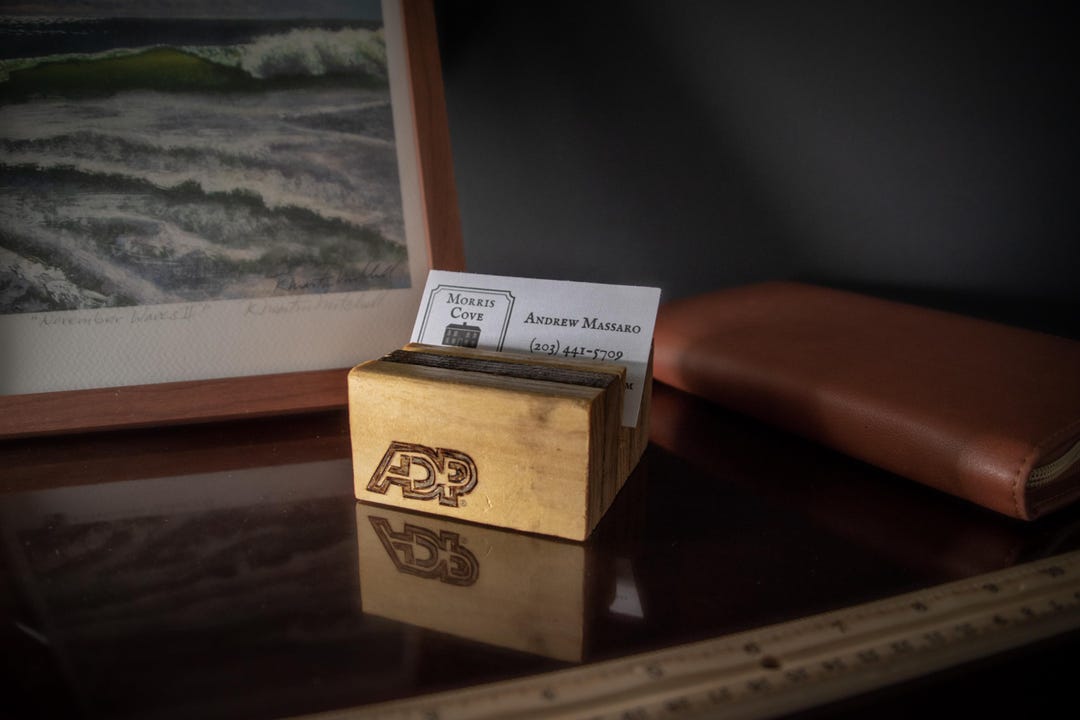 Custom Wooden Business Card Holder | Handmade Douglas Fir Paperweight ...