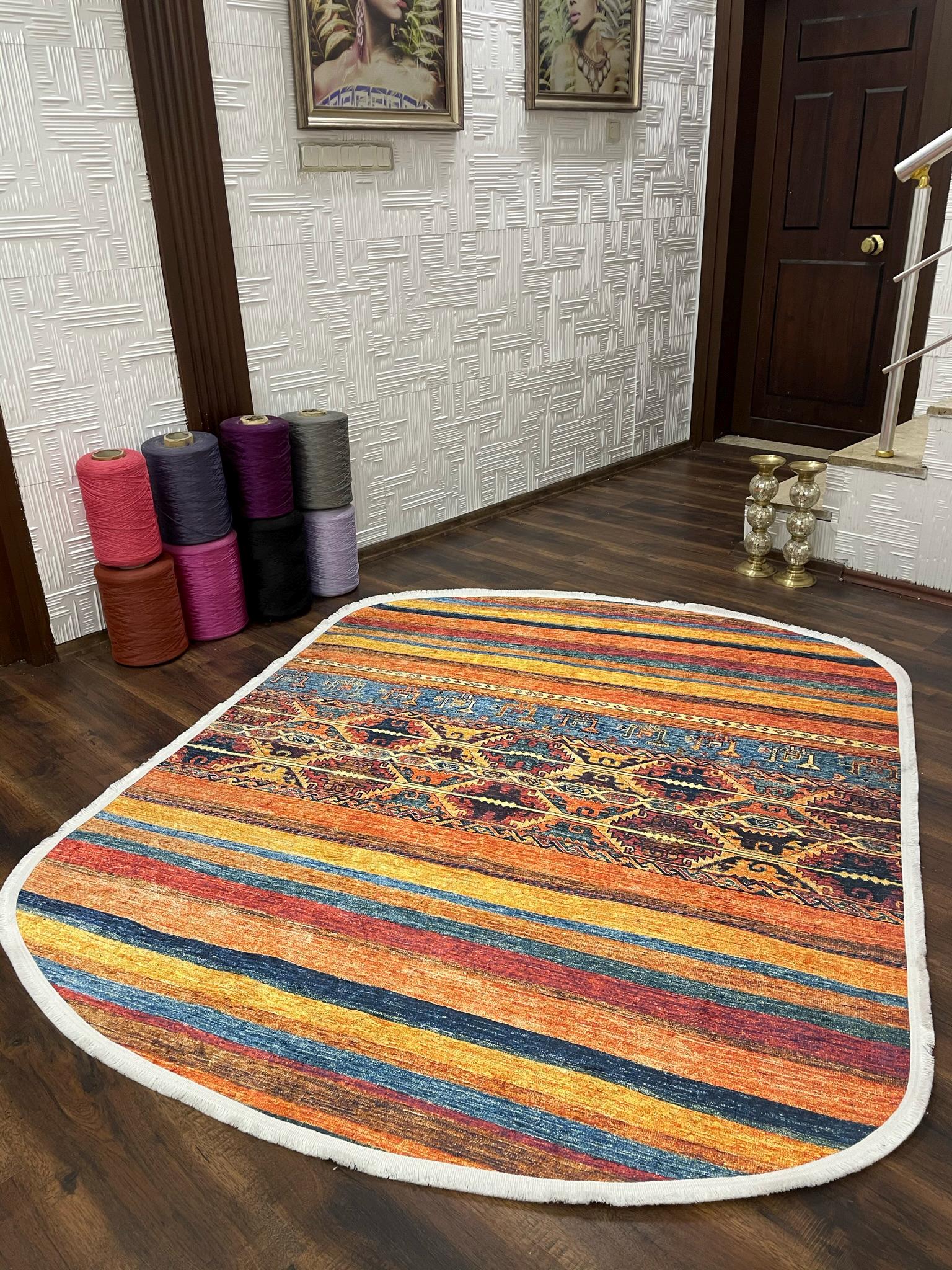 Bohemian Kilim Runner Rug, Tribal Hallway Carpet, Vintage Striped ...