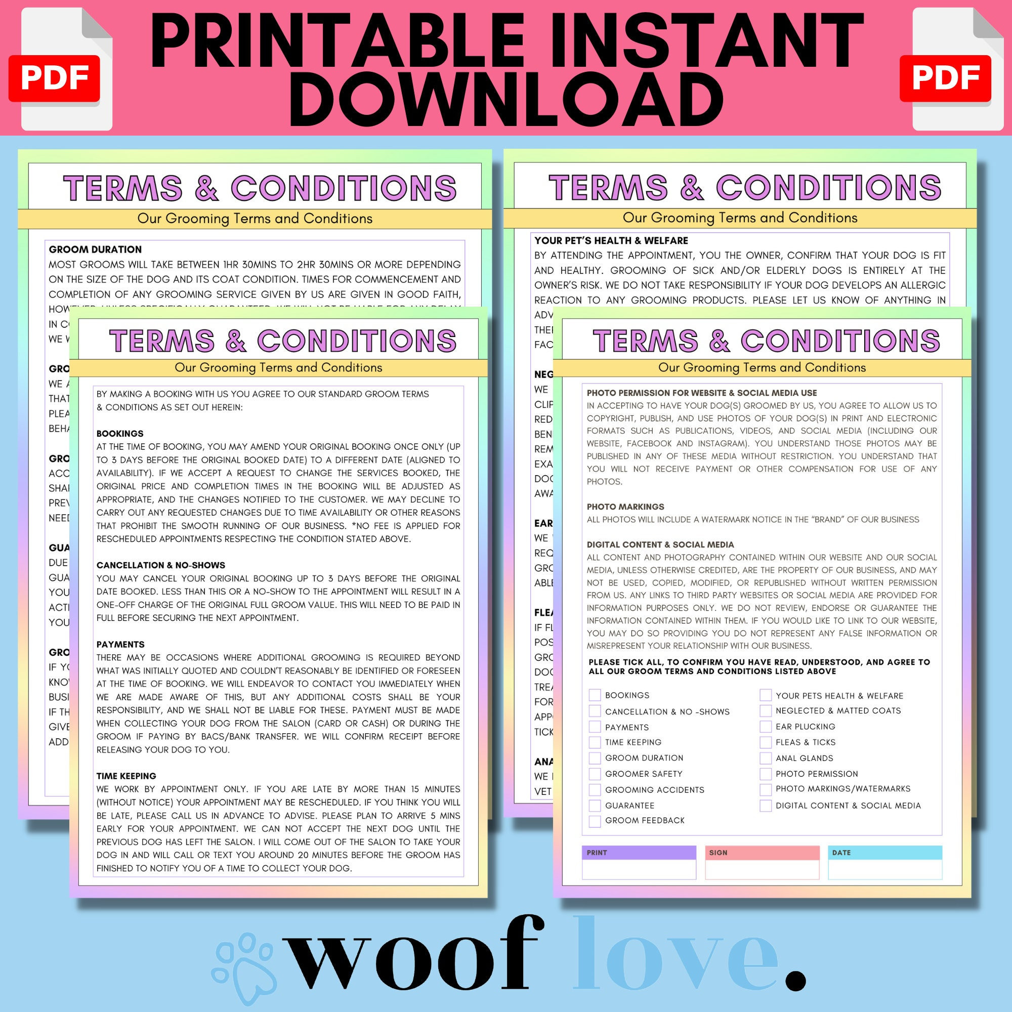 printable-dog-grooming-terms-conditions-rainbow-edition-etsy