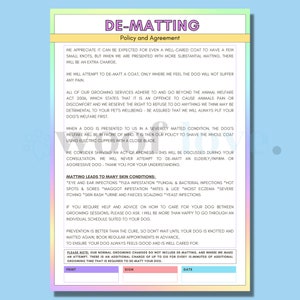 Printable Dog Grooming De-matting Policy RAINBOW Mobile - Etsy
