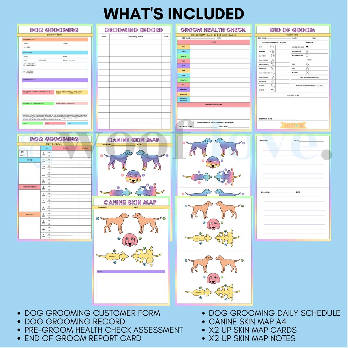 Dog Grooming Business Bundle (RAINBOW EDITION) | Mobile Dog Grooming ...