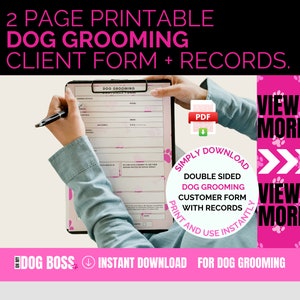 Printable Dog Grooming Form (PAW EDITION) | Mobile Dog Grooming ...