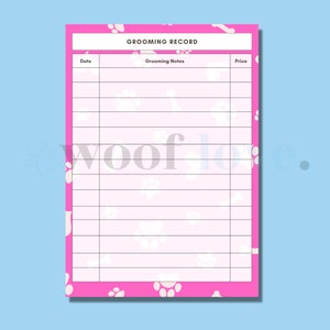 Printable Dog Grooming Form (PAW EDITION) | Mobile Dog Grooming ...