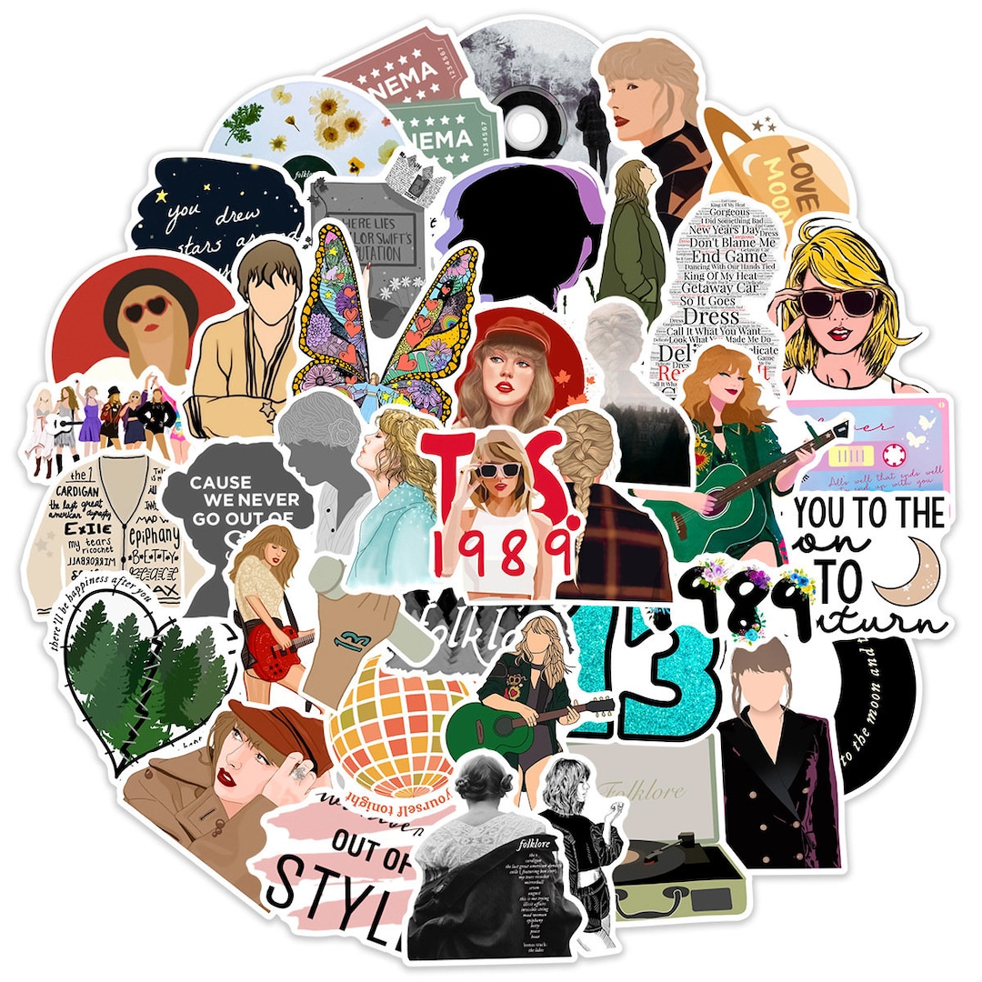 50 Taylor Swift Stickers Pack for Laptop/waterbottle/skateboard/luggage ...