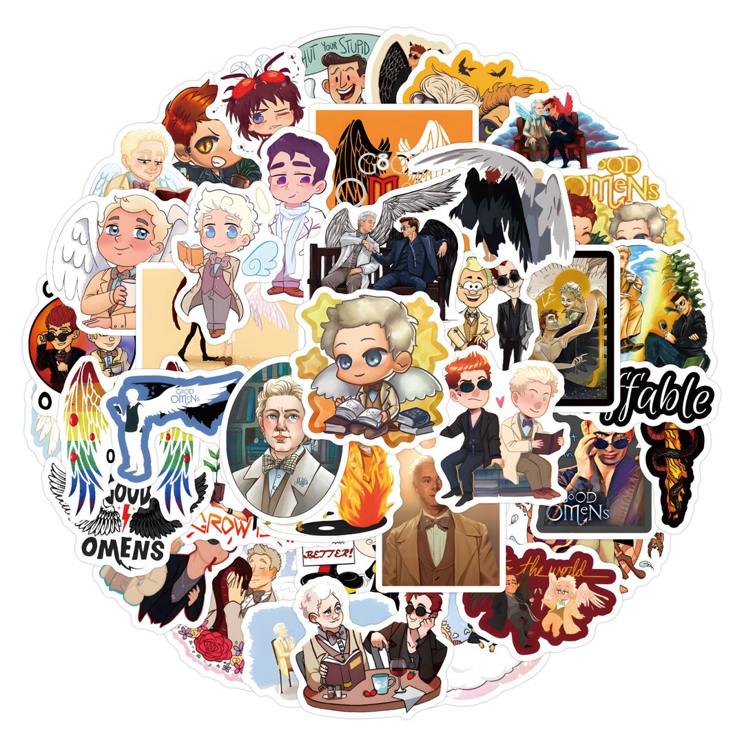 60 Good Omen Sticker Pack for Laptop/waterbottle/luggage/skateboard ...