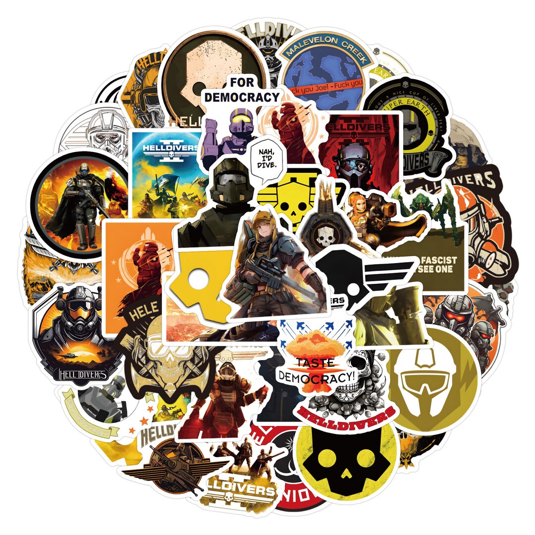 50 Helldivers Stickers Pack for Laptop/waterbottle/skateboard/luggage ...