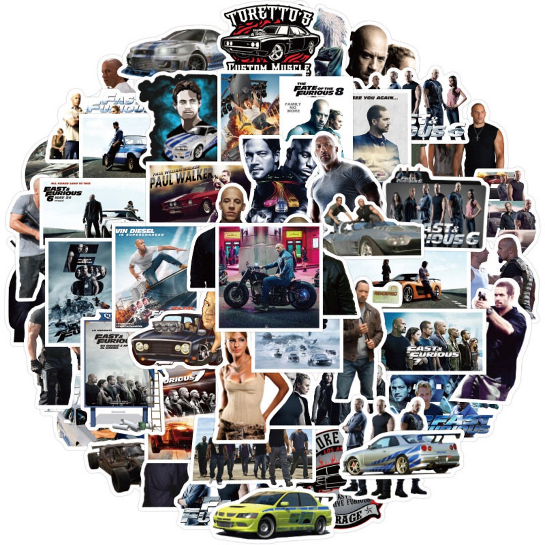 50 Fast & Furious Sticker Pack for Laptop/waterbottle/skateboard ...