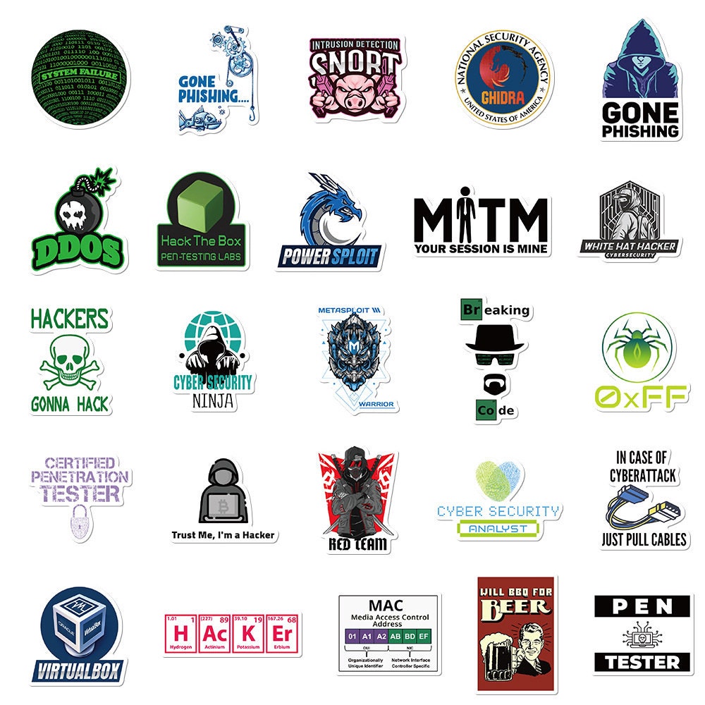 50 Hacker Sticker Pack for - Etsy