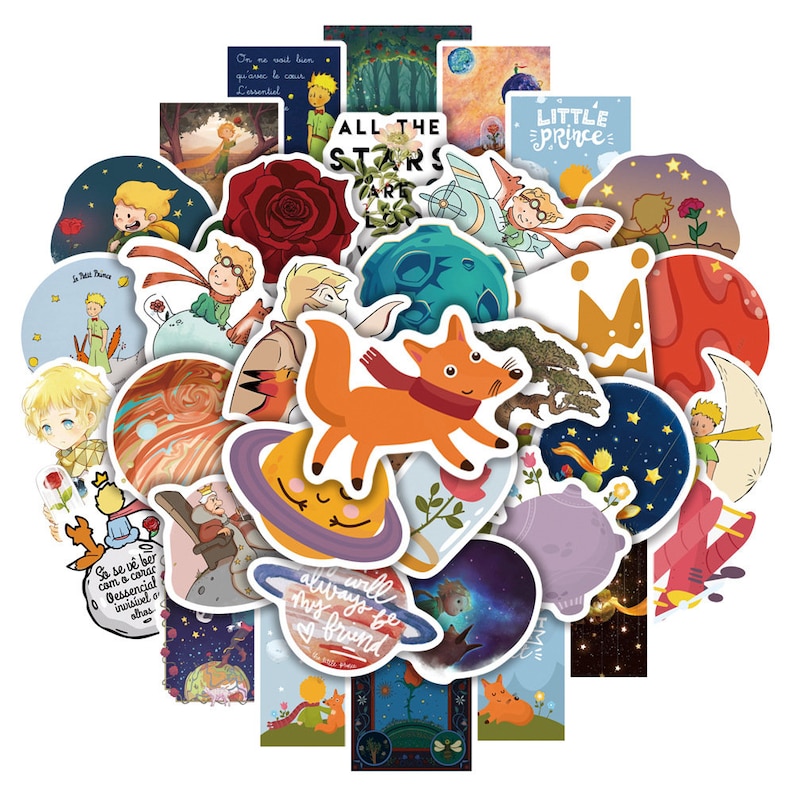50 the Little Prince Fox/rose Sticker - Etsy