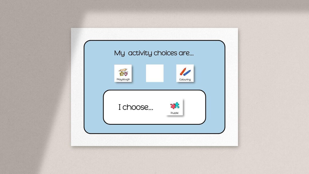 A4 Children's Choose an Activity Visual Aid - Etsy
