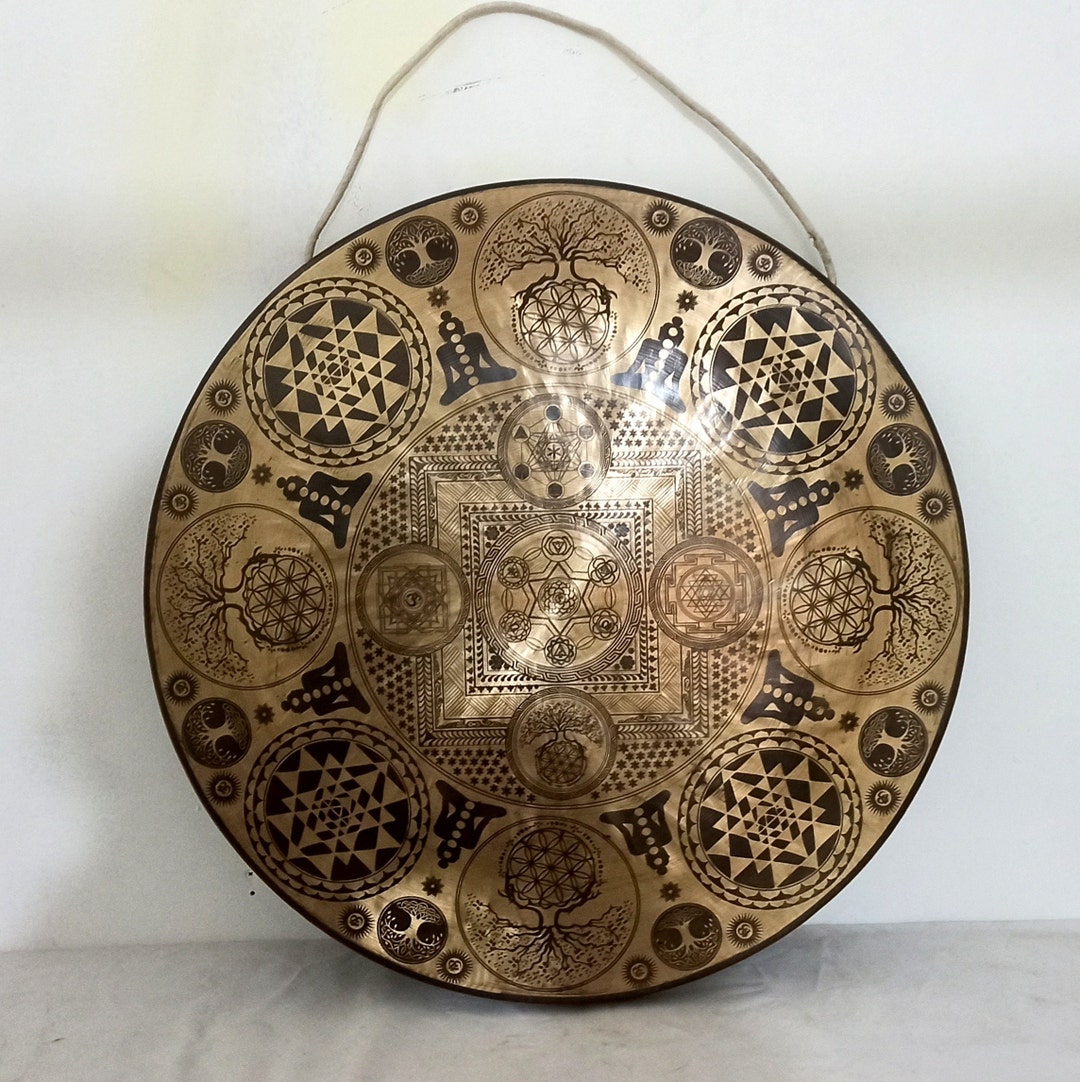 Handmade Tibetan Gong Bell: Metatron, Tree of Life Mandala - Sound ...