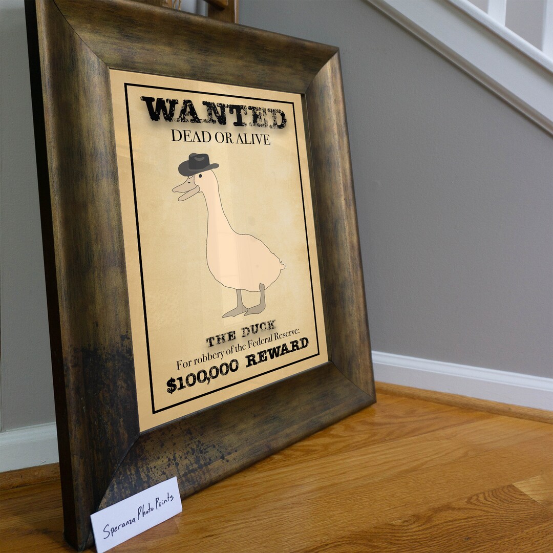 Wanted Duck Poster, Funny Old Western Cowboy Print - Etsy