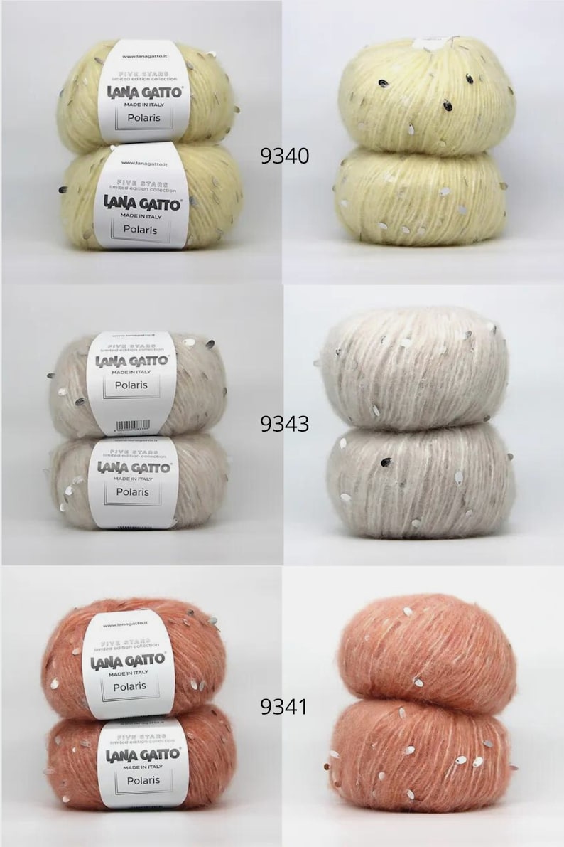 Lana Gatto Polaris Knitting Yarn Italian Yarn With Sequins Alpaca Wool ...