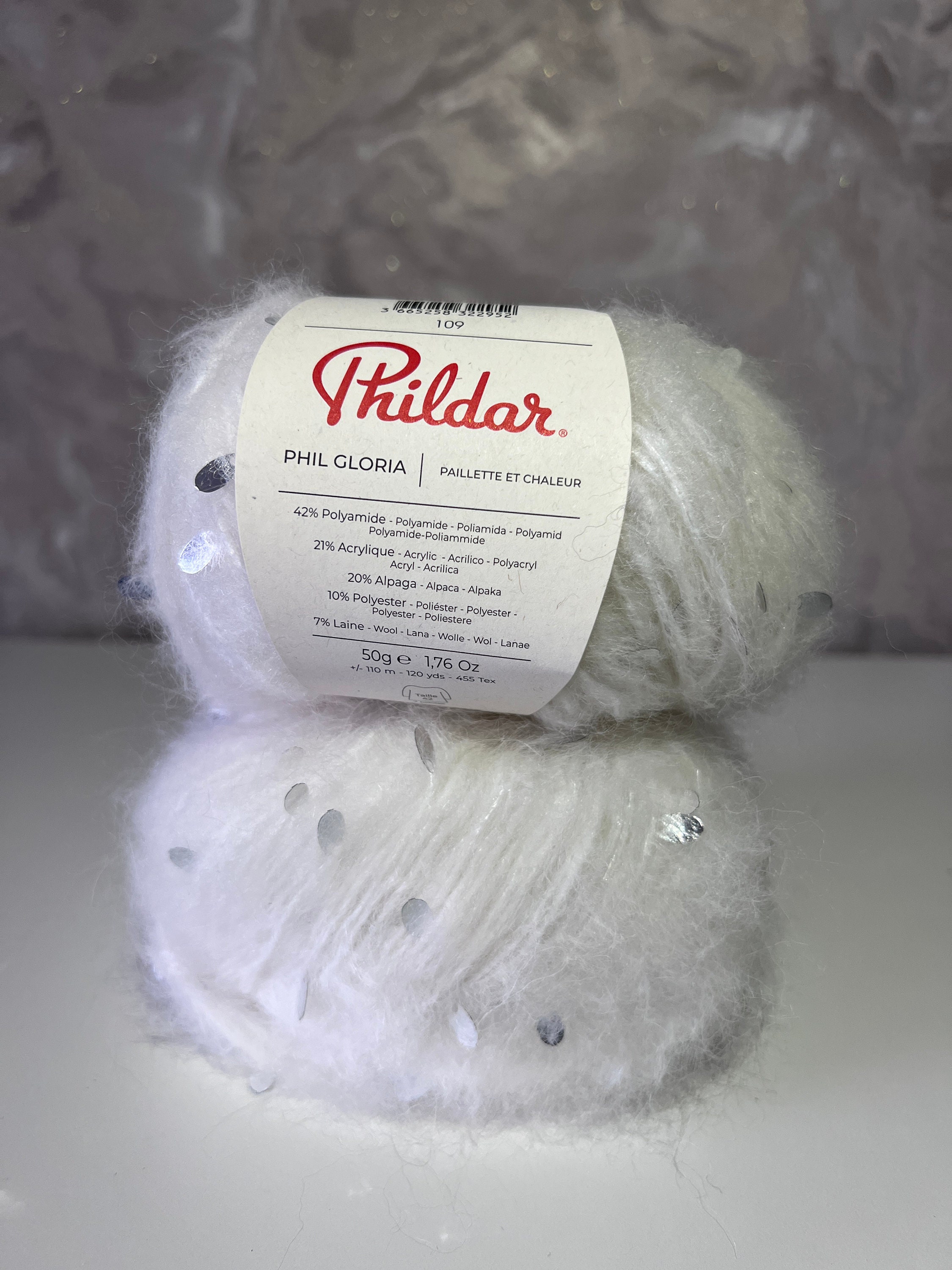 Phildar Gloria Knitting Yarn Italian Yarn With Sequins Alpaca Wool Yarn ...
