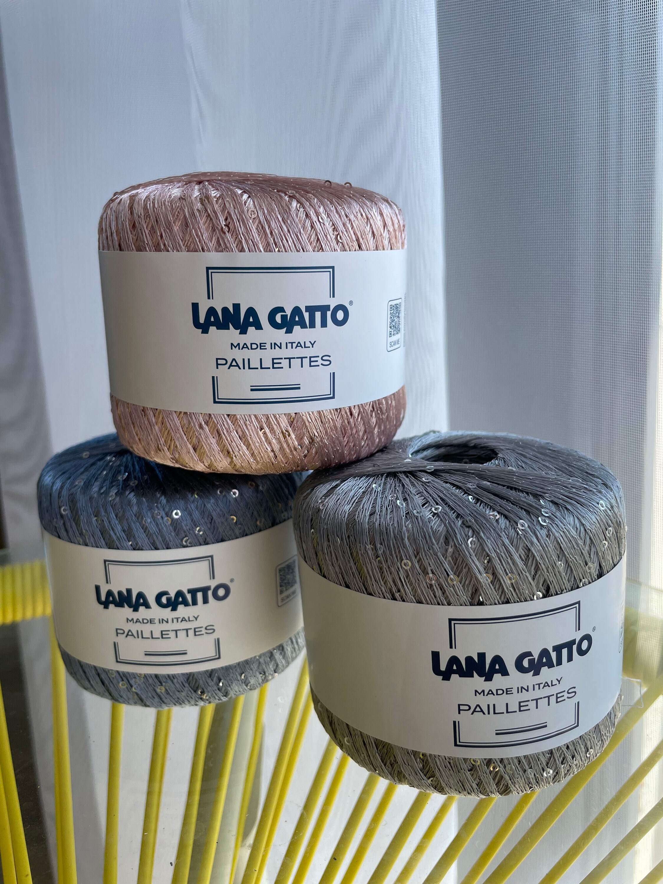 Lana Gatto Paillettes Sparkling Yarn Knitting Yarn Summer Yarn Luxury ...