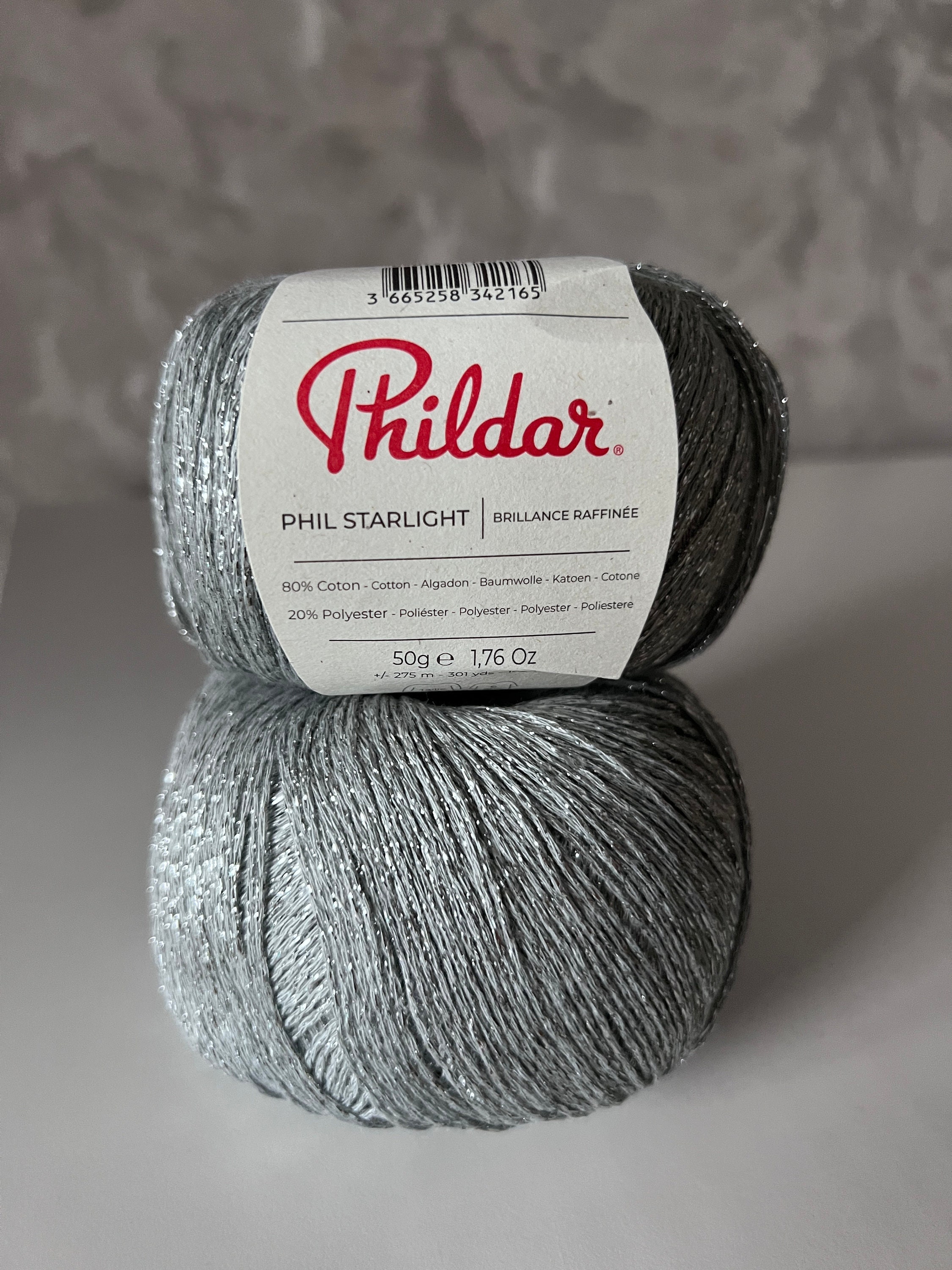 Phil Starlight Glitter Knitting Yarn, Italian Shiny Yarn, Cotton Yarn ...