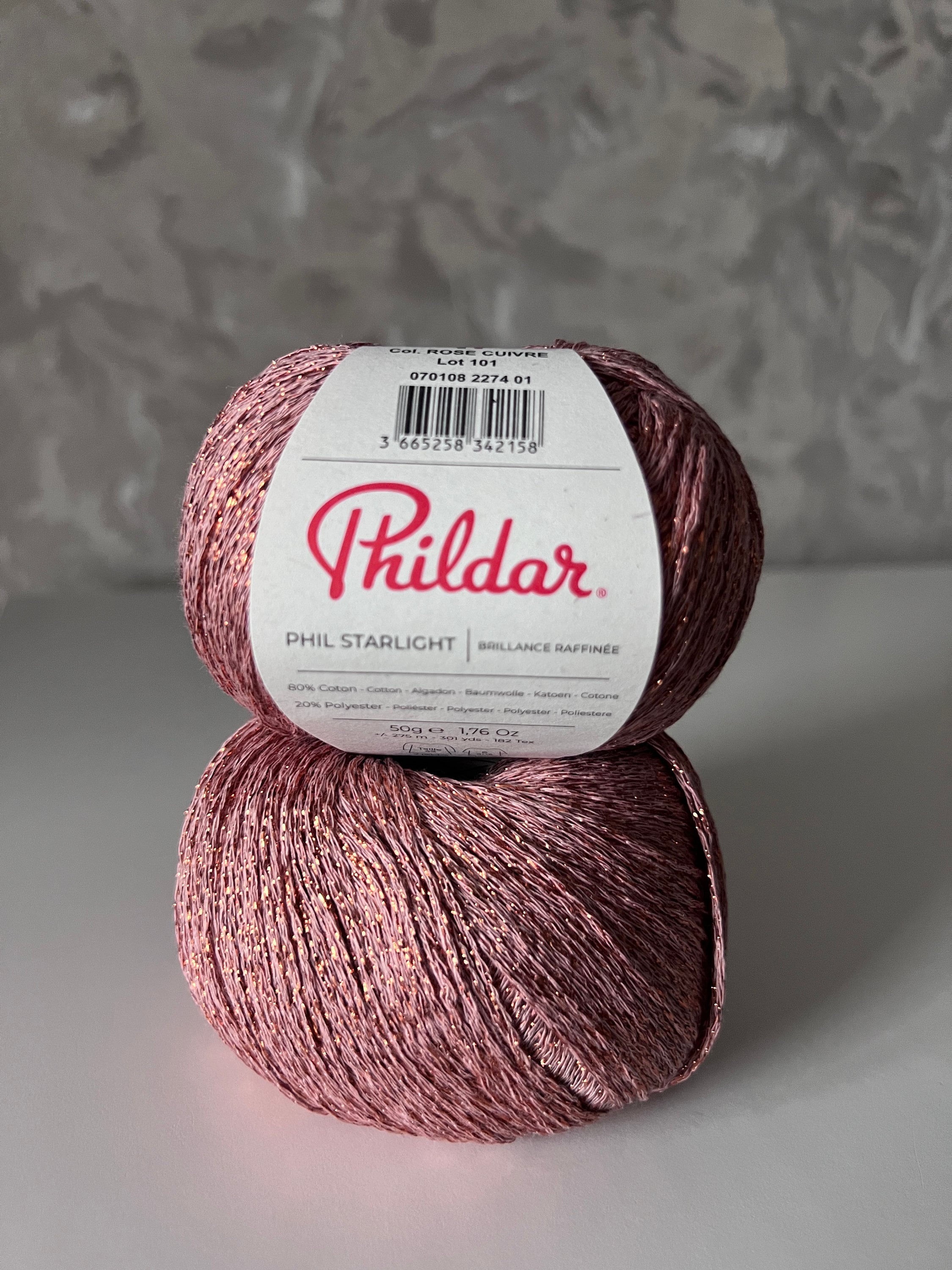 Phil Starlight Glitter Knitting Yarn, Italian Shiny Yarn, Cotton Yarn ...