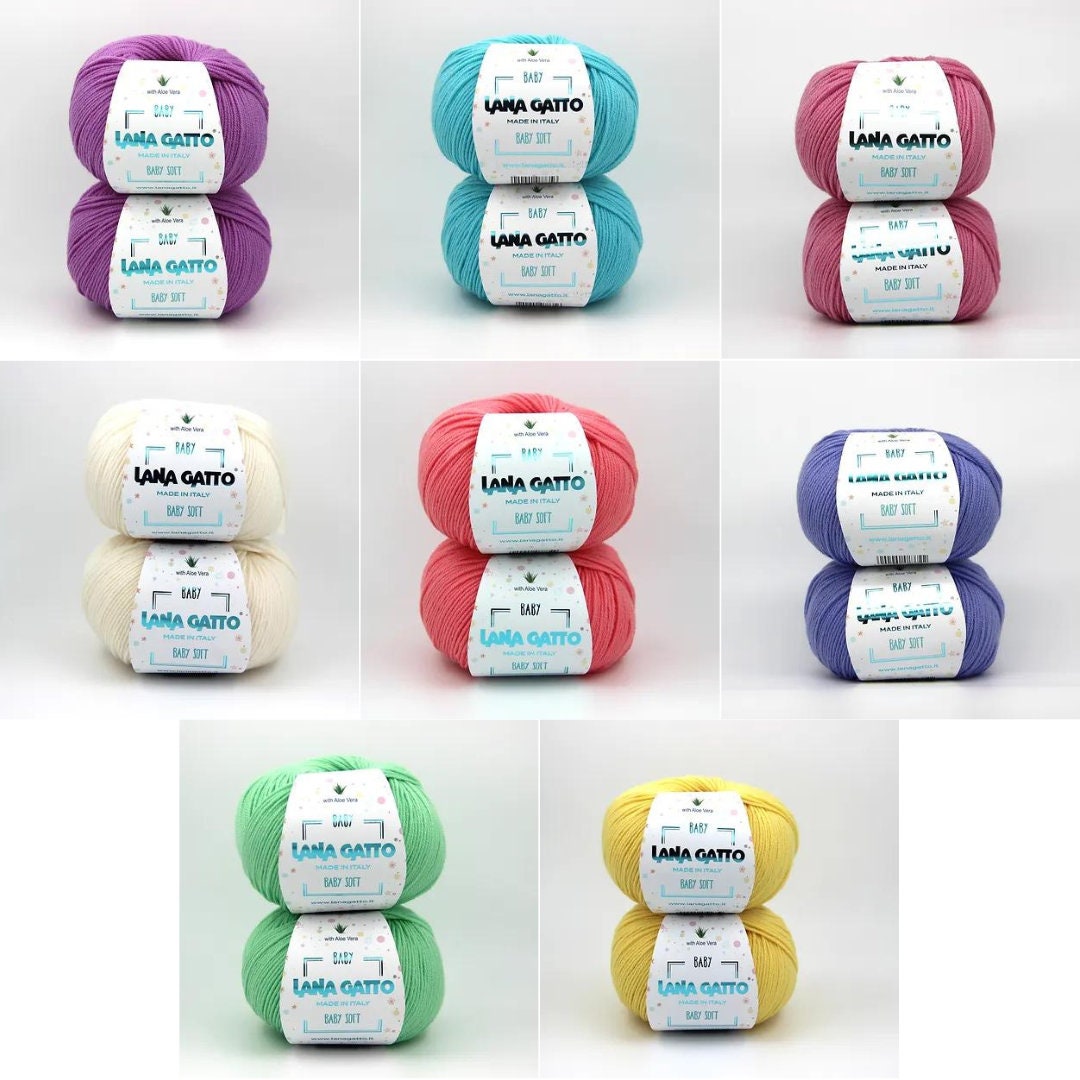 Lana Gatto Baby Soft, Knitting Yarn for Baby, Soft Merino Wool Yarn ...