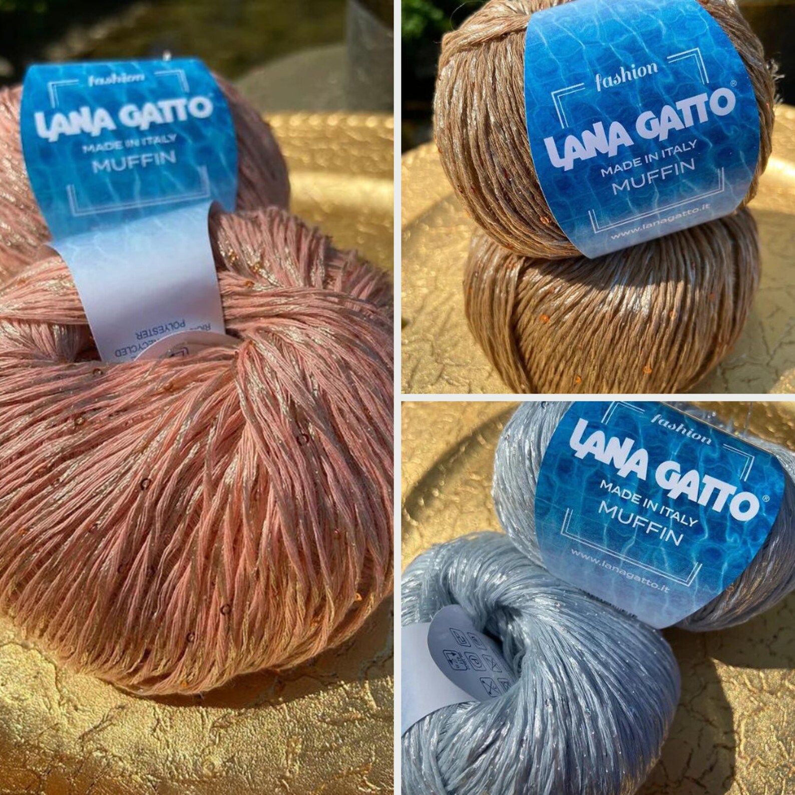 Lana Gatto Muffin Knitting Italian Yarn With Sequins Summer Yarn Cotton ...