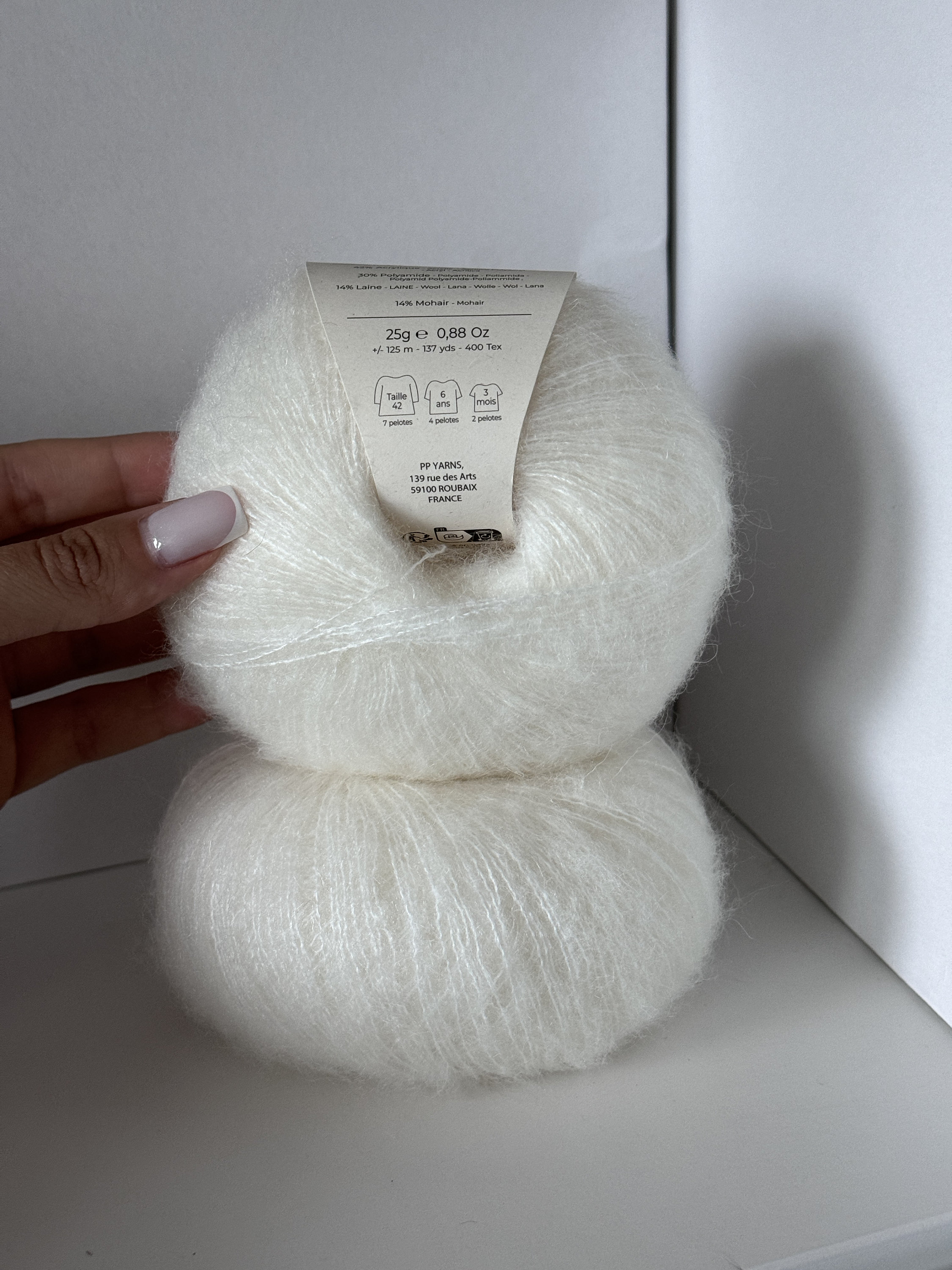 Phil Light Mohair Yarn, Italian Yarn, Mohair Yarn, 25g 225 Meters ...