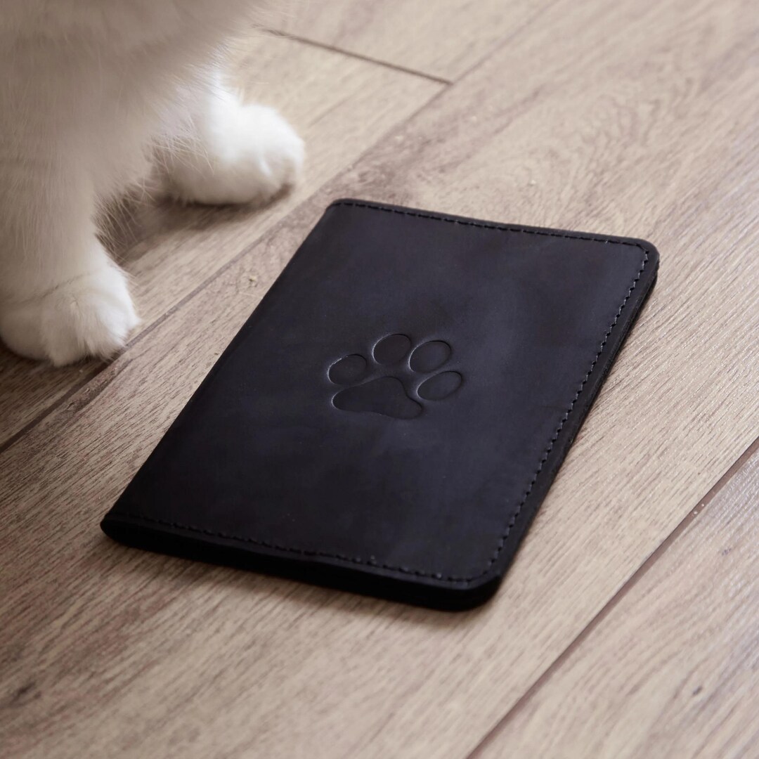 Leather Pet Passport Cover: Personalized Travel Holder for Dog & Cat ...