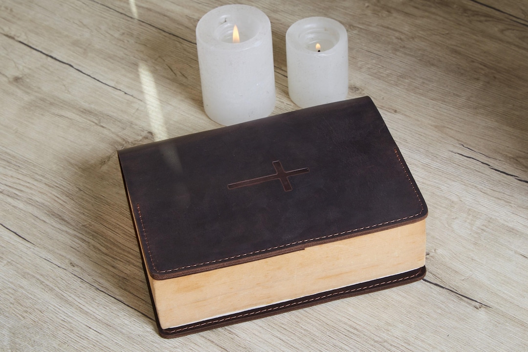 Embossed Cross Leather Bible Cover: Personalized Christian Gift - Etsy UK