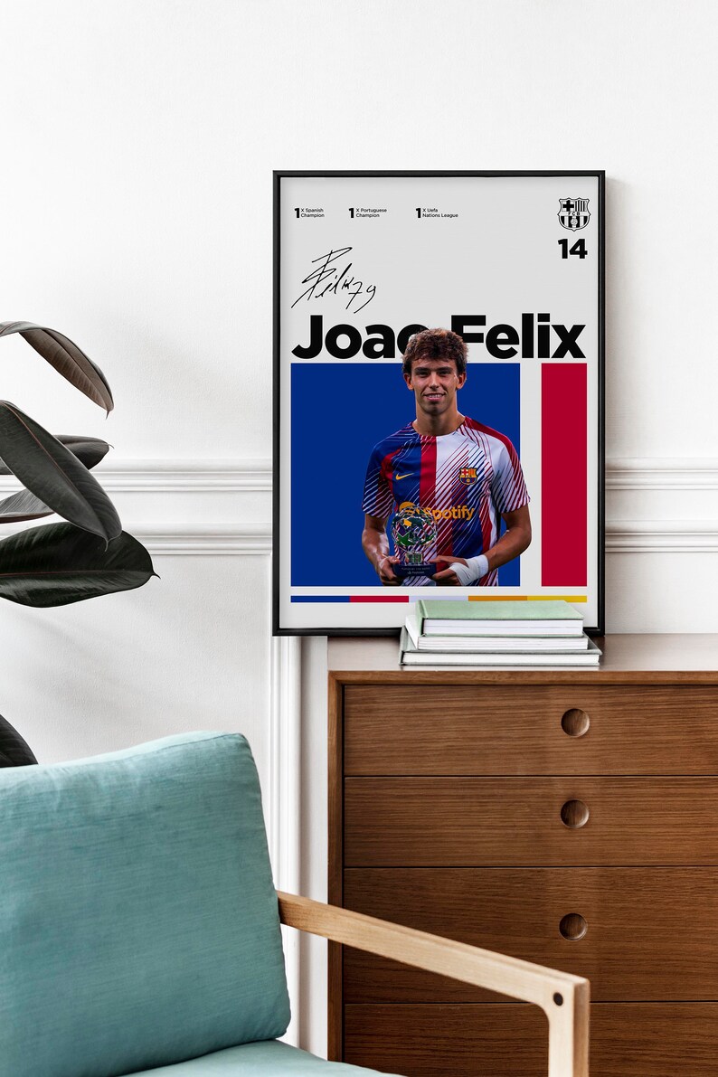 Joao Felix Poster, Minimalist Poster, Sports Poster, Wall Art, Wall ...