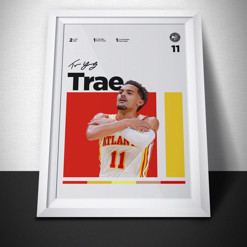 Trae Young Atlanta Hawks Poster Minimalist Poster Sports - Etsy