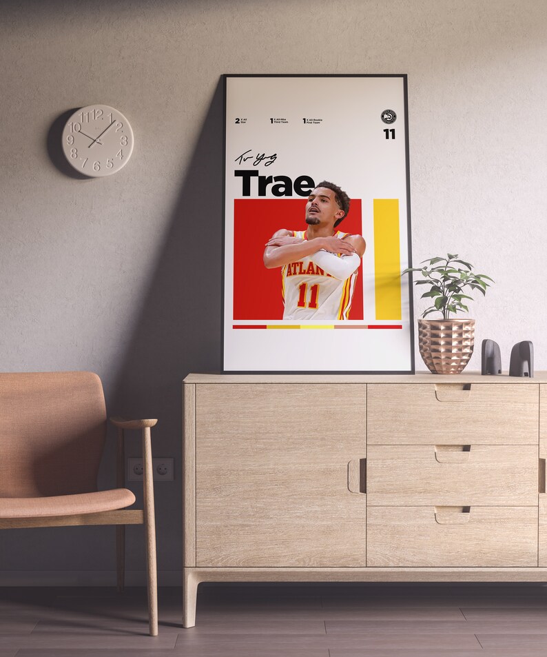 Trae Young Atlanta Hawks Poster Minimalist Poster Sports - Etsy