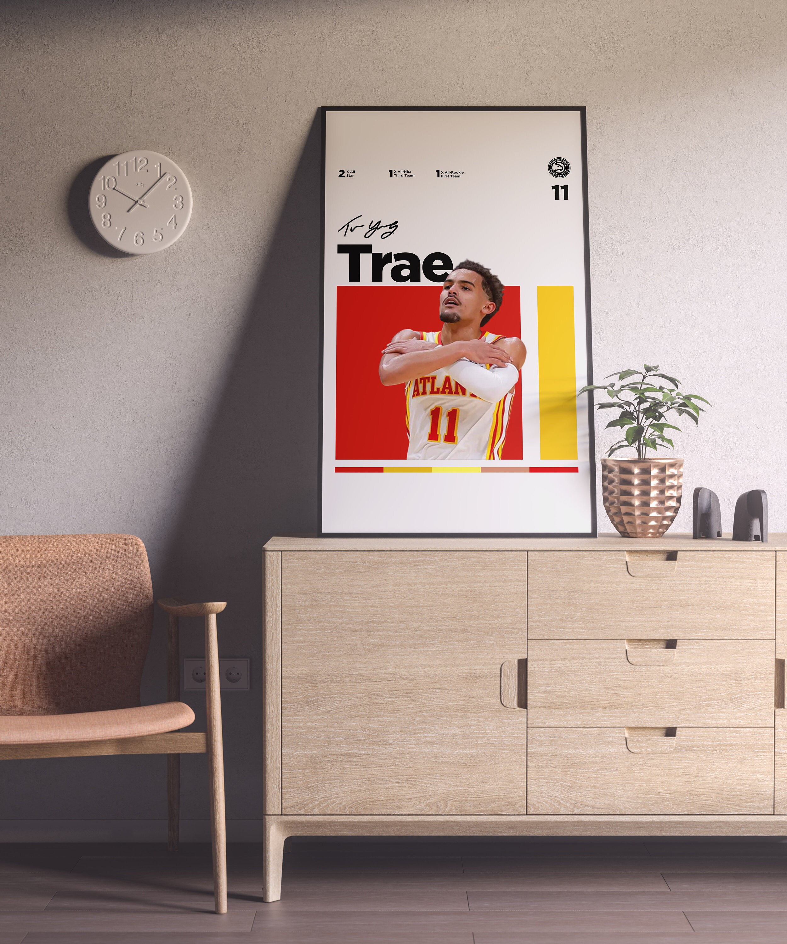 Trae Young Atlanta Hawks Poster Minimalist Poster Sports - Etsy