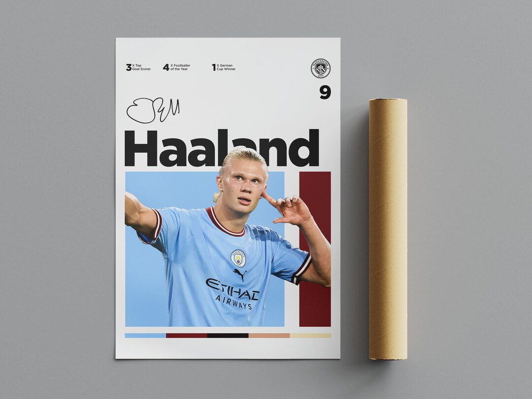 Erling Haaland Manchester City Poster Minimalist Poster - Etsy UK