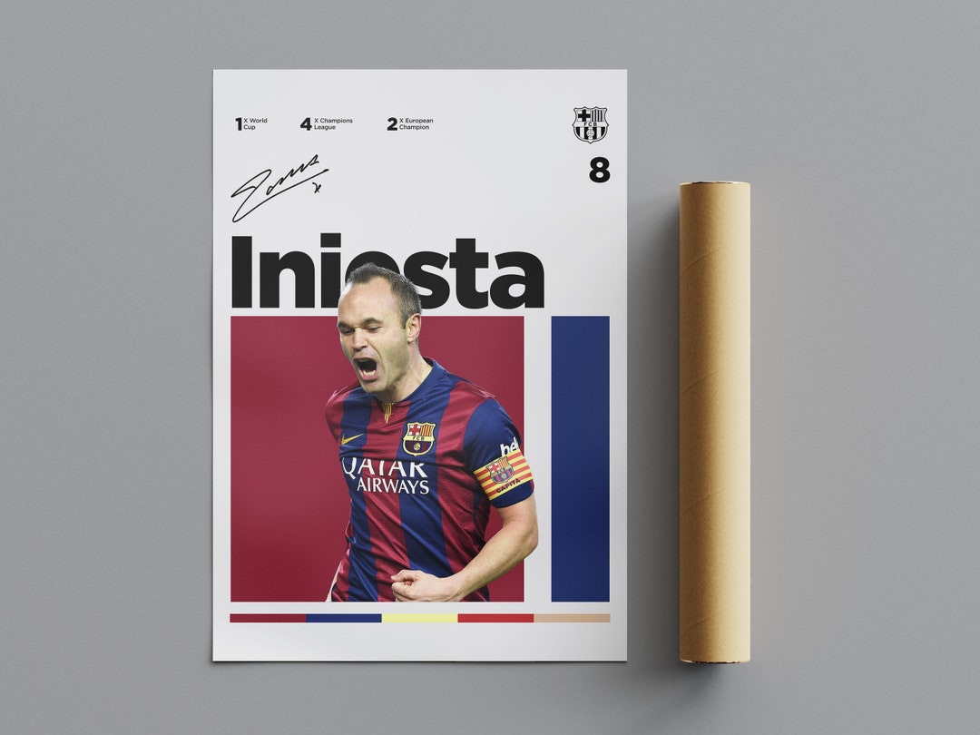 Andres Iniesta Poster Minimalist Poster Sports Poster Wall - Etsy