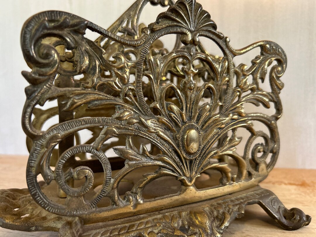 Vintage Brass Letter Holder/ Organizer - Etsy
