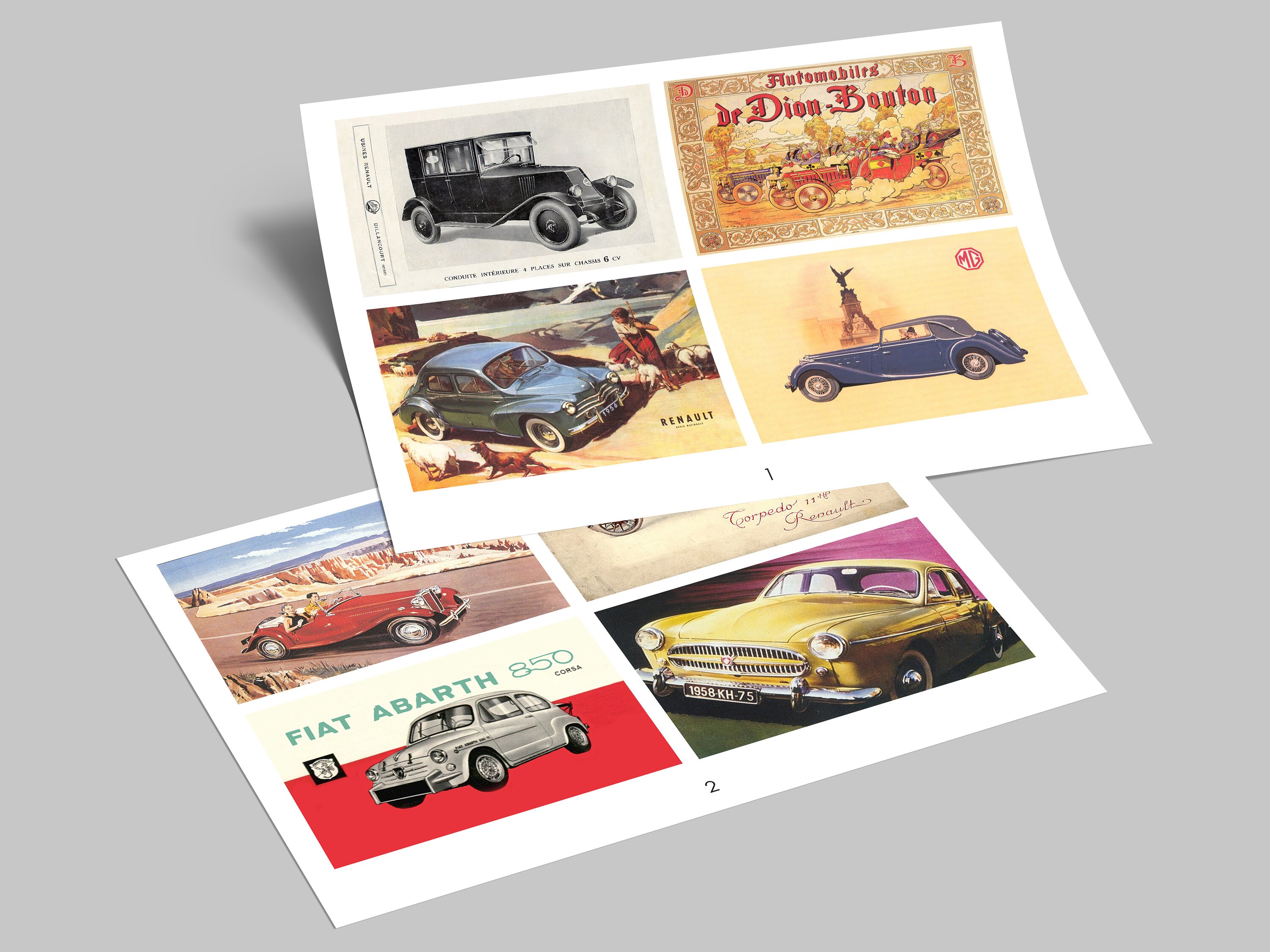 Vintage Rides Printable Vintage Car Postcards PDFPNG Files Instant ...
