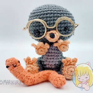 Crochet PATTERN Monty Mole With Wally Worm and Molehill, Cute Adorable ...