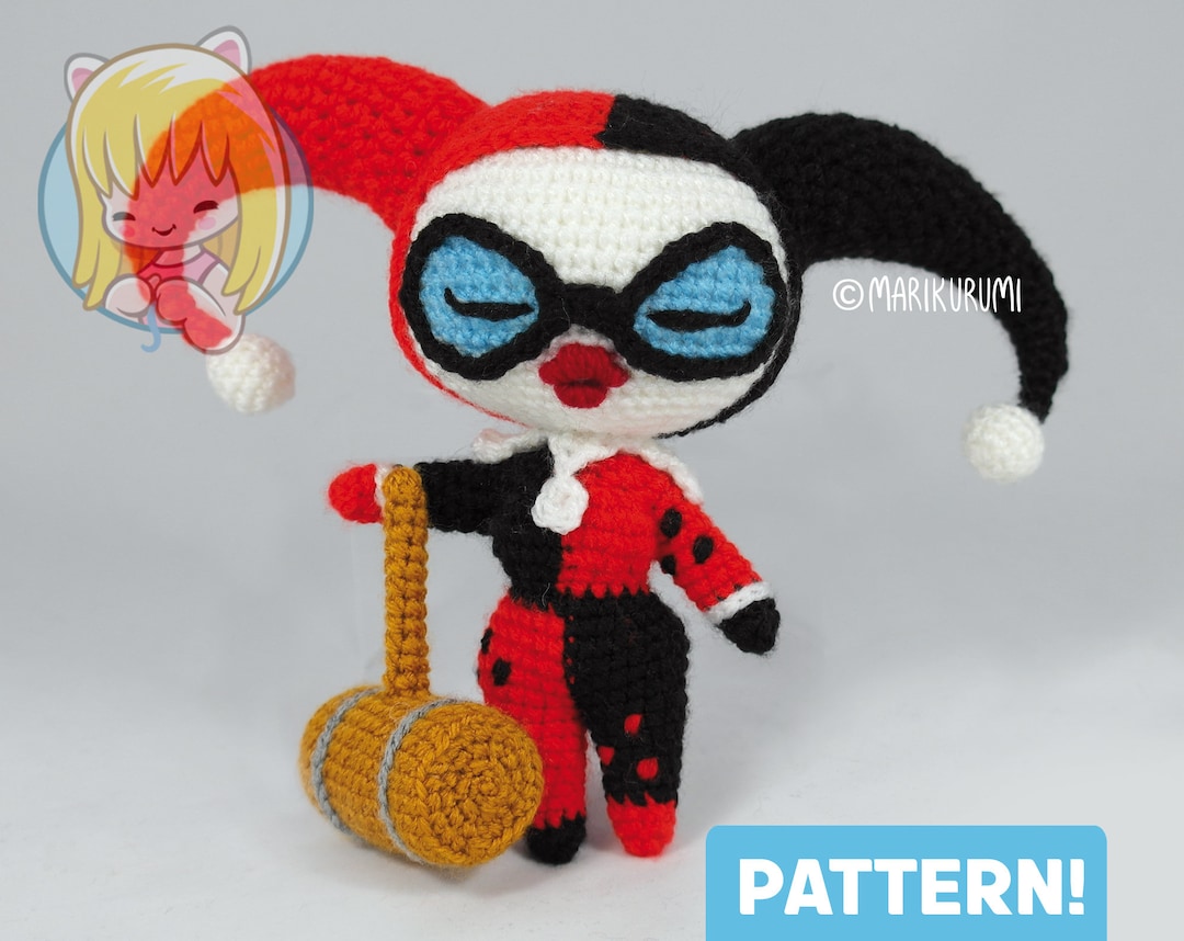 Crochet PATTERN Jester Queen, Sexy, Cute, Curvy, Sassy Harlequin ...