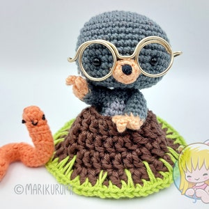 Crochet PATTERN Monty Mole With Wally Worm and Molehill, Cute Adorable ...