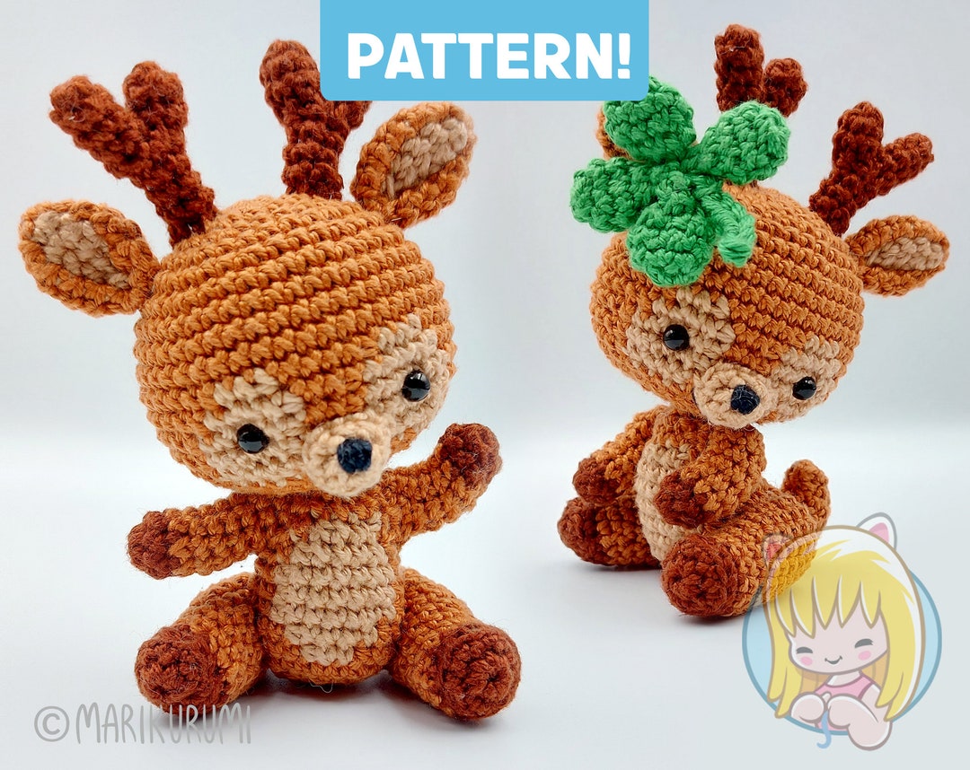 Crochet PATTERN Fibi Fawn With Clover Adorable Amigurumi Deer - Etsy