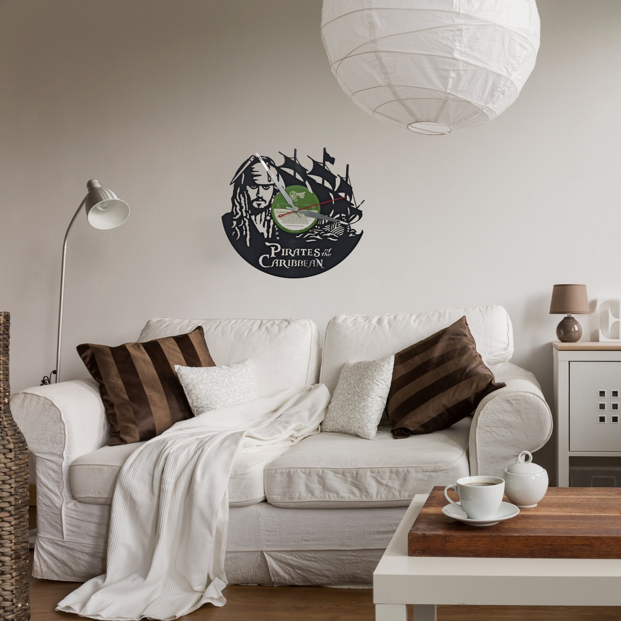 Pirate's Treasure Vinyl Record Wall Clock Handcrafted Timepiece With ...