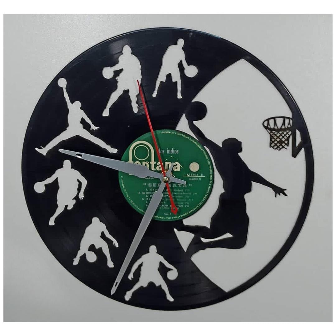 Basketball Player Vinyl Record Wall Clock Unique Sports Decor Upcycled ...
