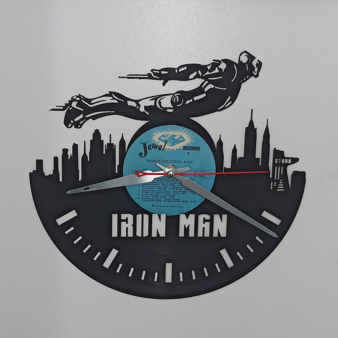 Vinyl Record Clock Iron Man Vinyl Wall Clocks Super Hero Wall Clock - Etsy