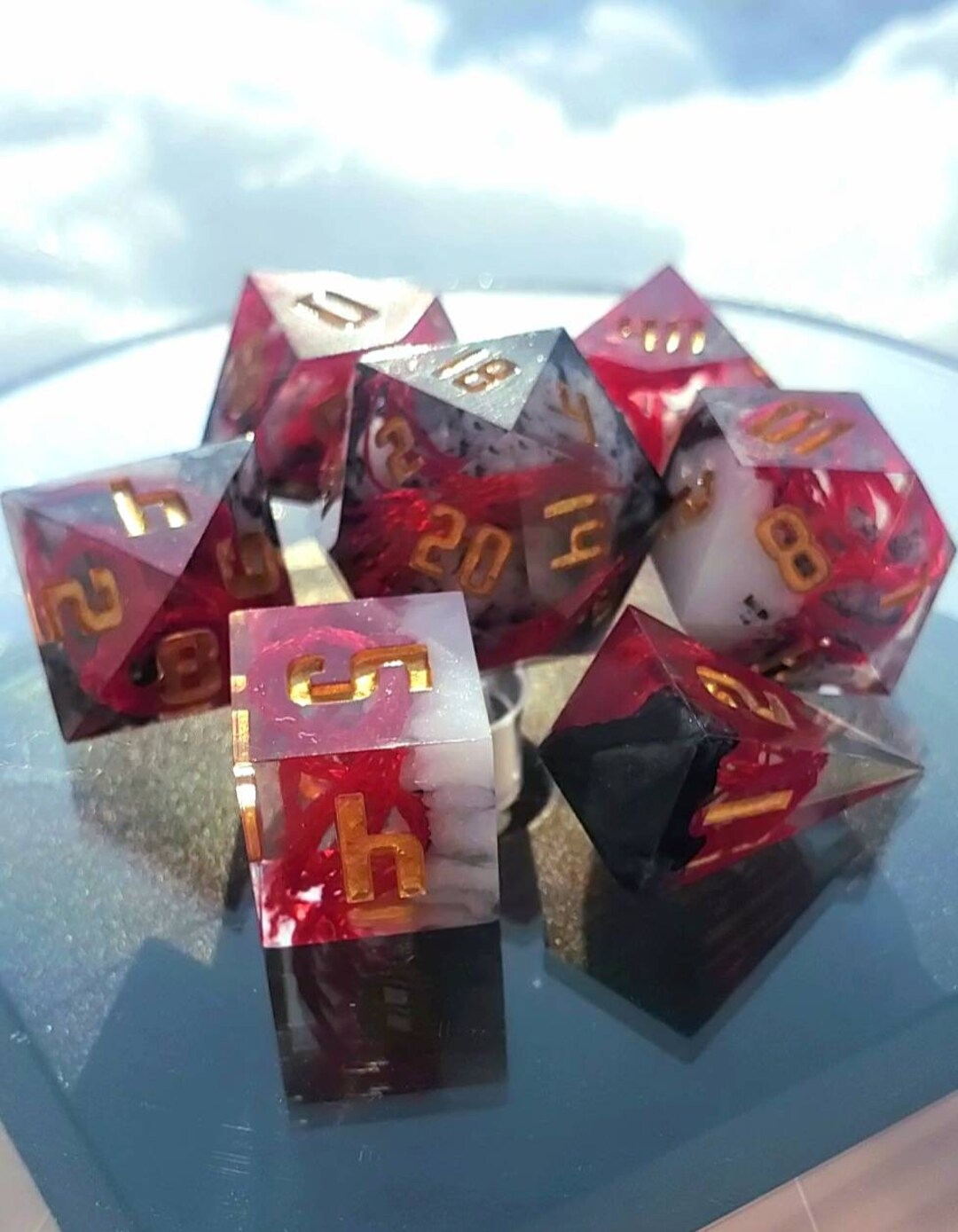 Fun Scary Handmade 7 Piece Sharp Edge Dice Set - Etsy