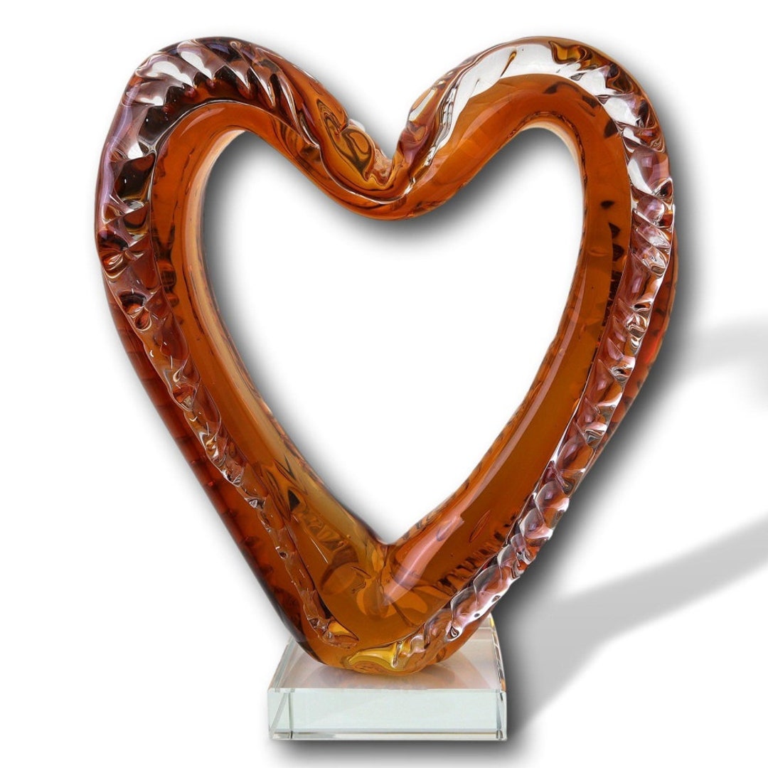 Glass Sculpture Heart Glass Figure Figure Sculpture Love Glass Couple ...